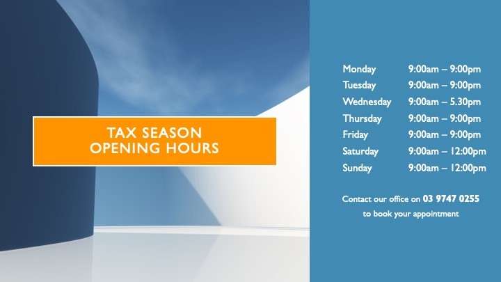 Tax Concepts - Tax Season Opening Hours